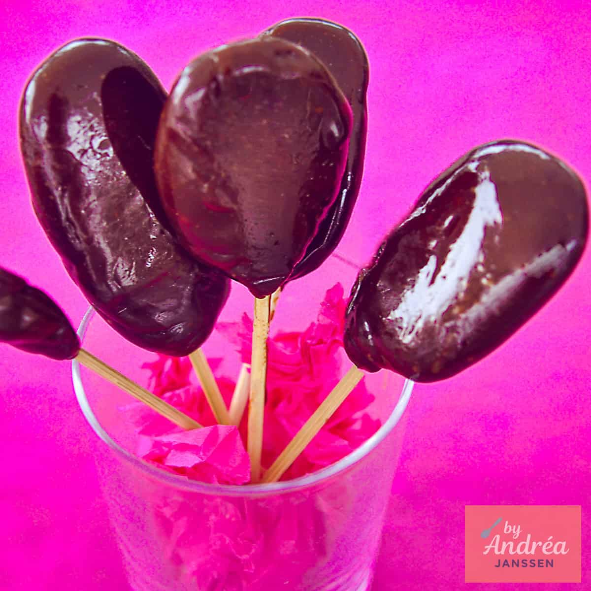 Lavender chocolates and toffee lollipops