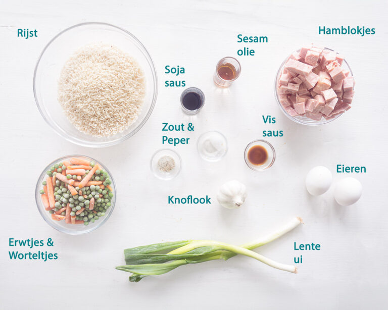 Snelle Gebakken Rijst met Ham, Ei en Groenten - By Andrea Janssen